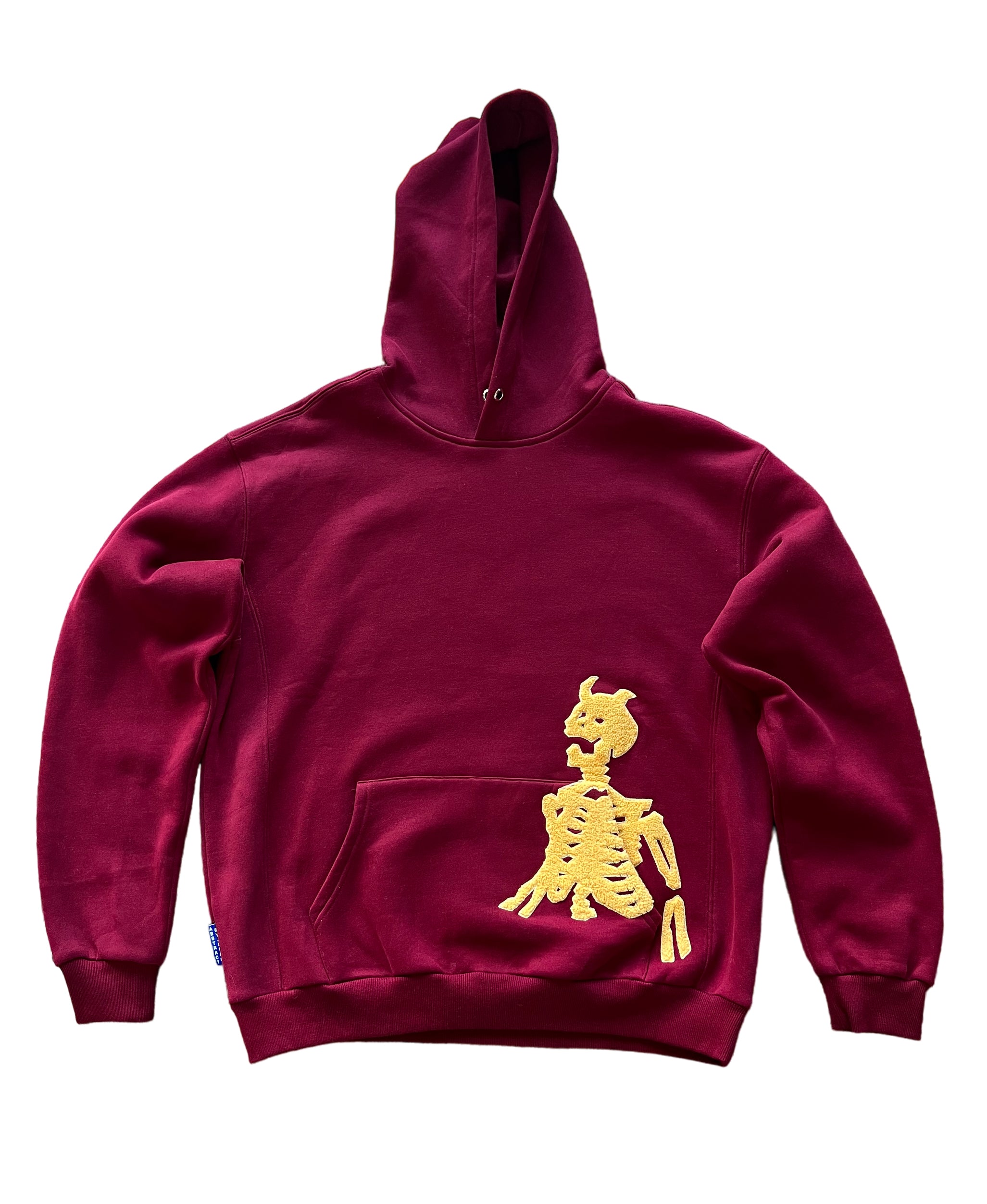 Skeleton Patch Hoodie - Cherry Red – ABSTRACTBYJULES