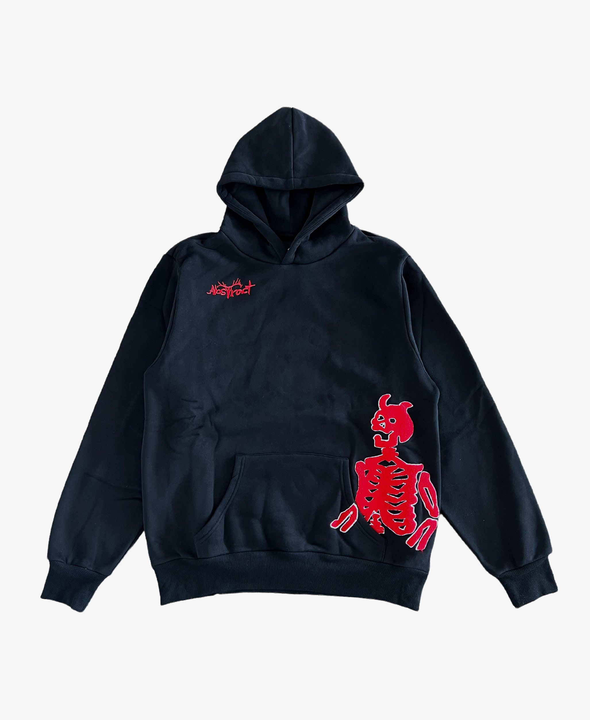 Reliance - Black and Red Skeleton Hoodie – ABSTRACTBYJULES